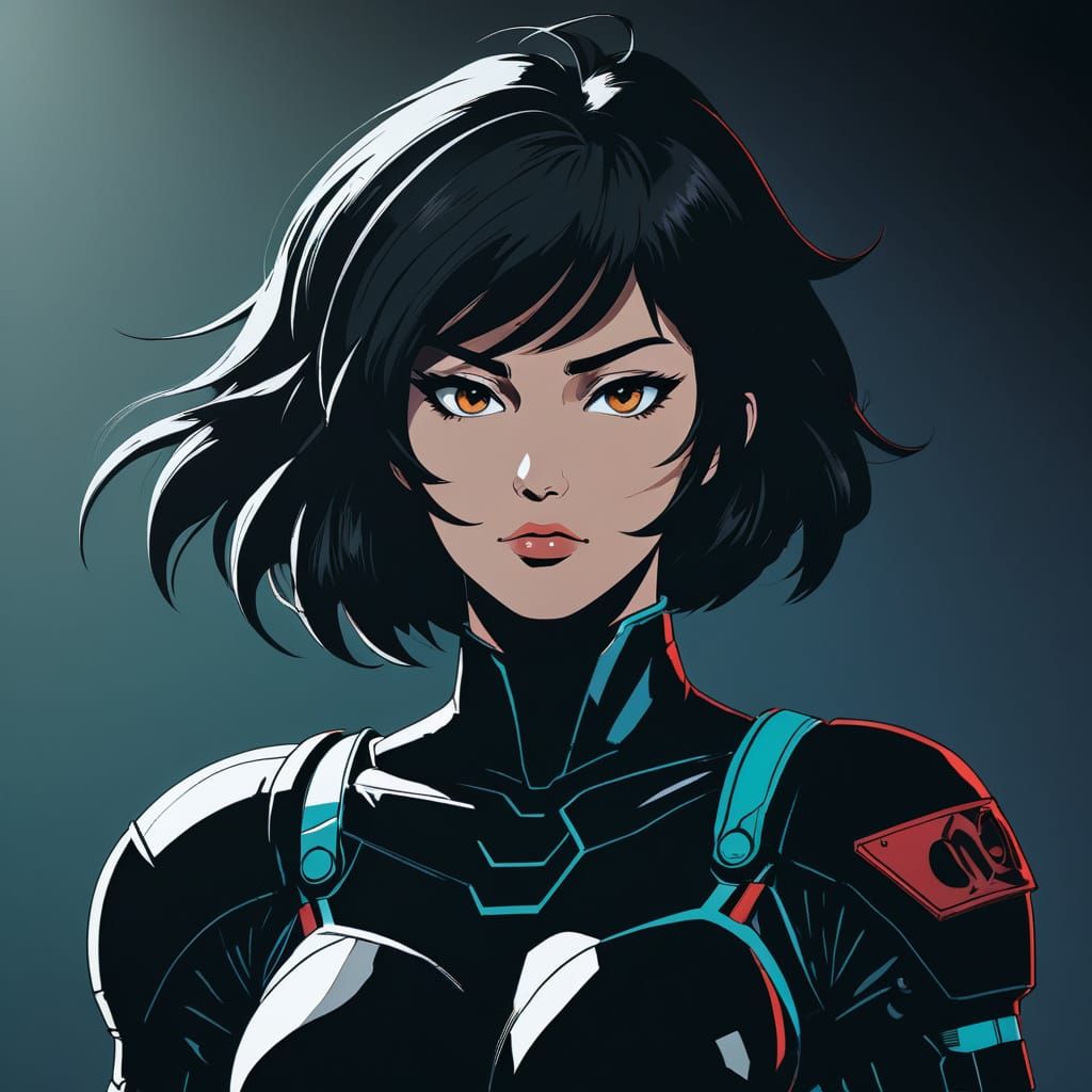 Henshin Anime Girl Warrior in DC comic style