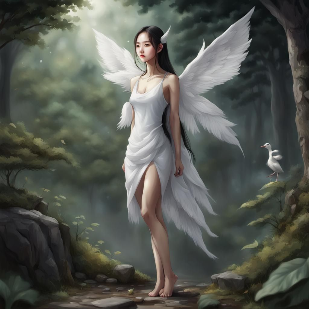 Realistic gumiho standing waiting for her fae to come from work - AI ...