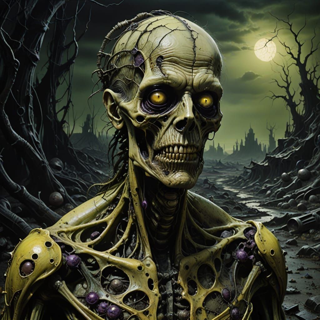 My ex-husband - Distorted Figure in Dark Surrealist Landsca...