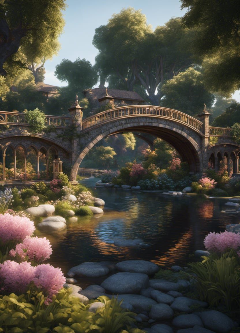 Ornate Arched Bridge - AI Generated Artwork - NightCafe Creator