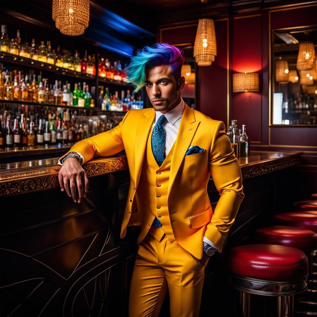 Colorful bar patron - AI Generated Artwork - NightCafe Creator