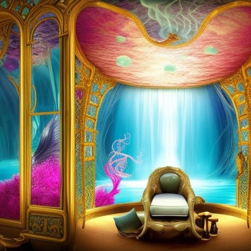 Mermaid Throne Room - AI Generated Artwork - NightCafe Creator