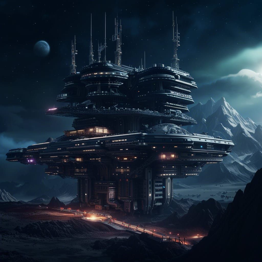 Planet station - AI Generated Artwork - NightCafe Creator