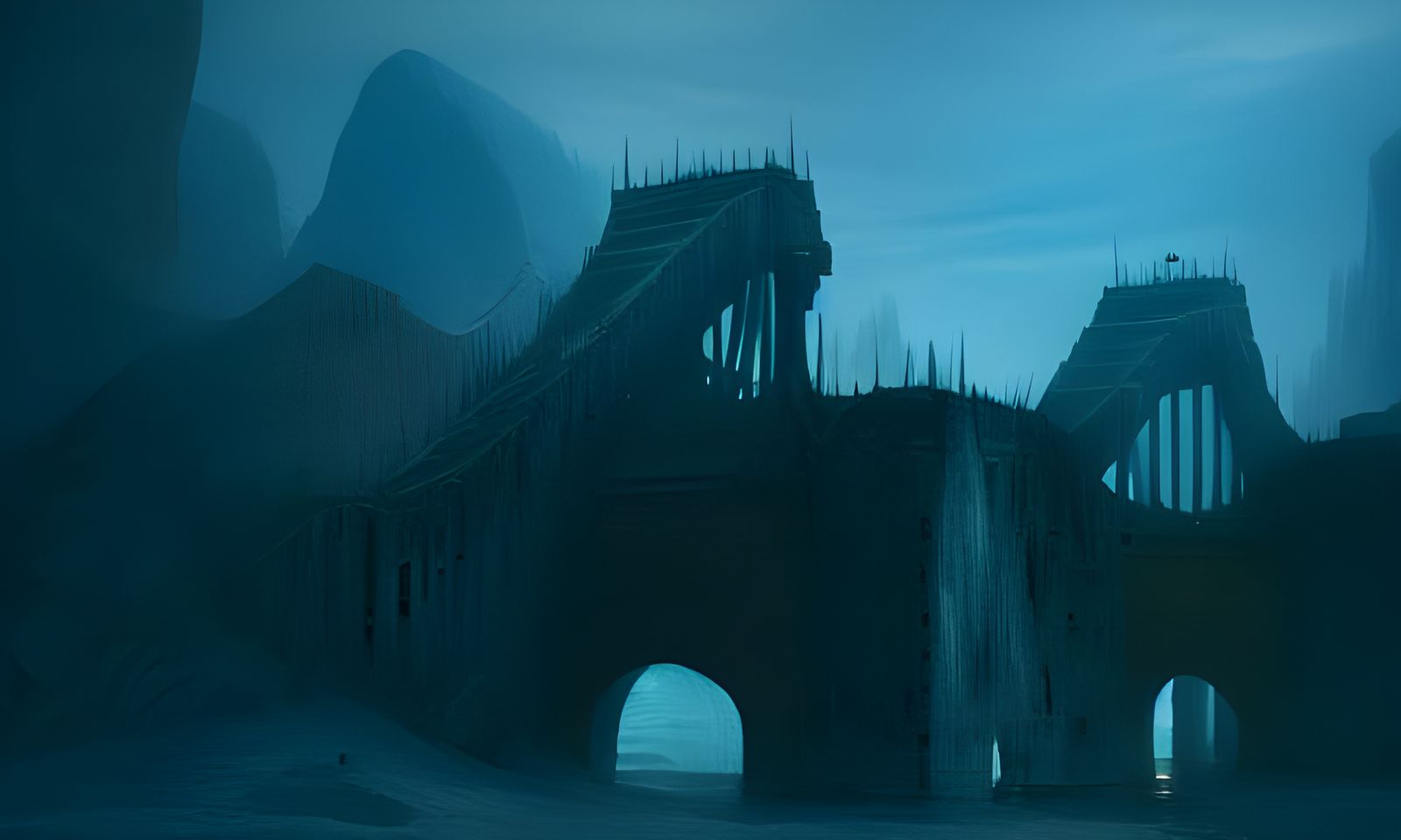 Death Gates in Icy landscape 4K 64 megapixels 8K resolution DSLR HDR ...