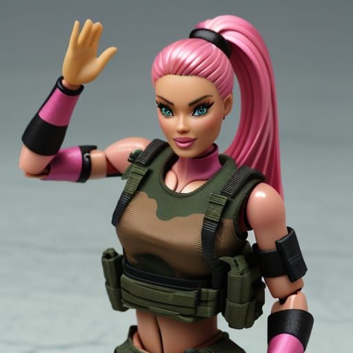 Deformed Hyper Realistic Bootleg Barbie Action Fig... - AI Art