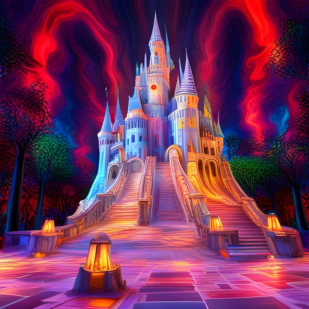 Psychedelic fantasy castle - AI Generated Artwork - NightCafe Creator