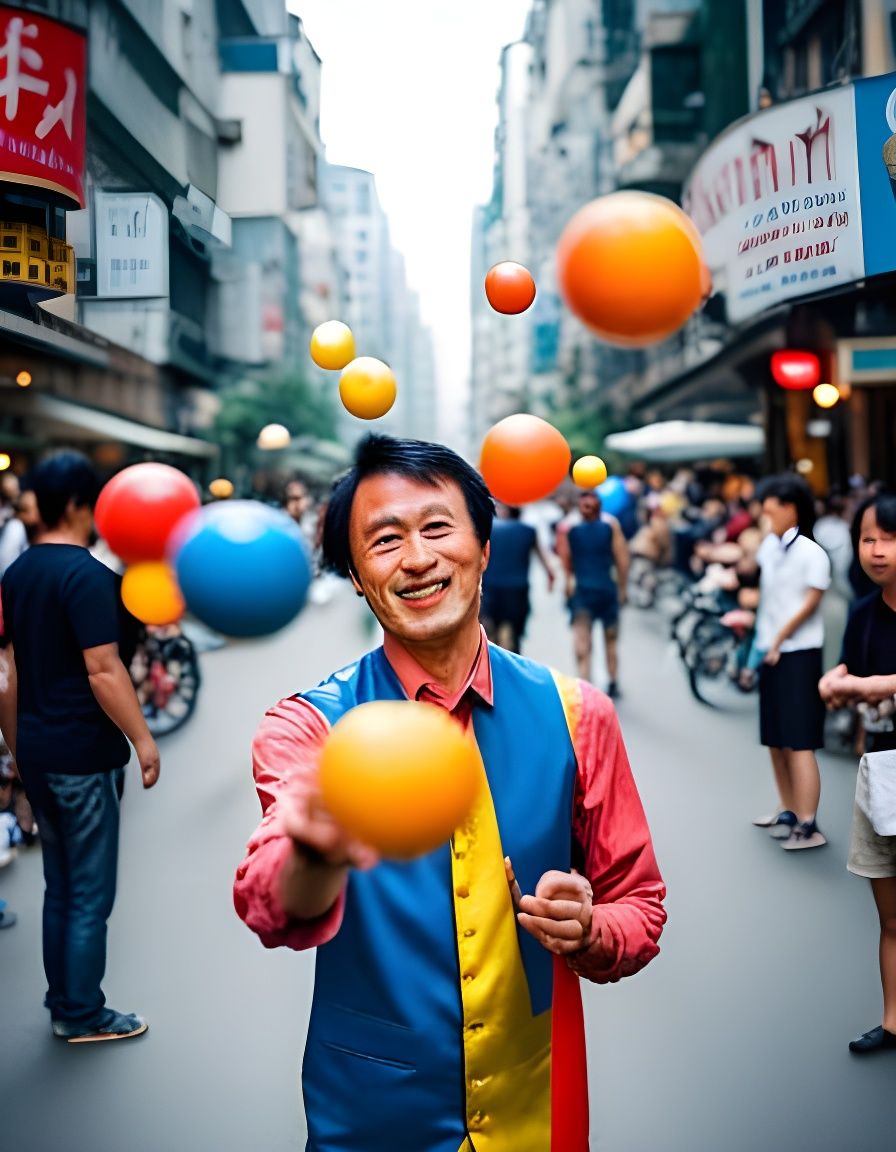 Hongkong juggler!! - AI Generated Artwork - NightCafe Creator