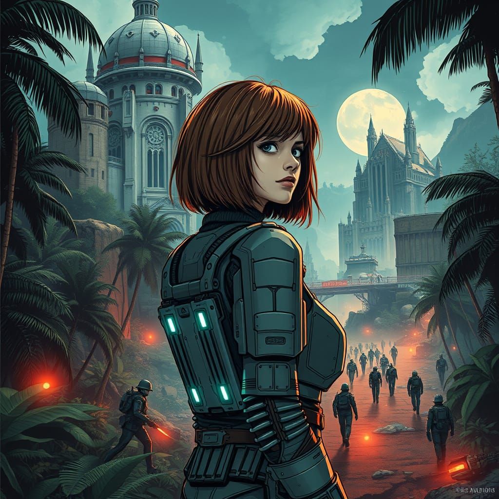 Futuristic Ranger Defies Dystopian Metropolis - AI Art