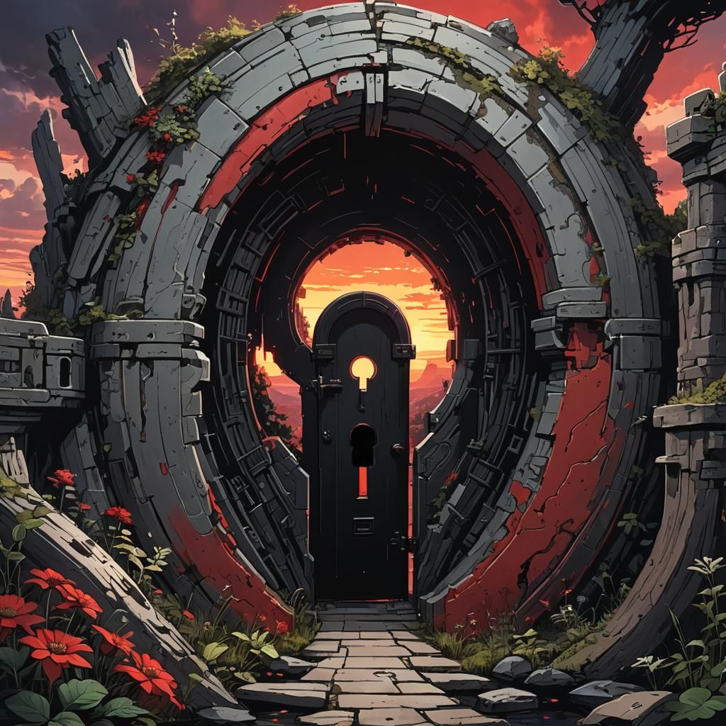 **Subject:** a giant keyhole through which you can see inside **Style ...