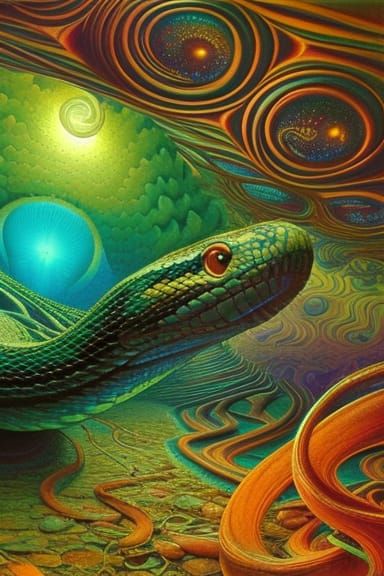psychedelic snake - AI Generated Artwork - NightCafe Creator
