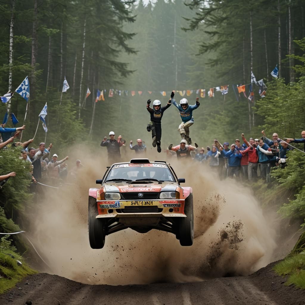 Old Rally finland jump one car - AI Generated Artwork - NightCafe Creator