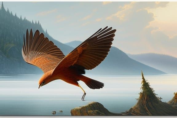 A fictional bird in a fictional landscape - great though! - AI ...
