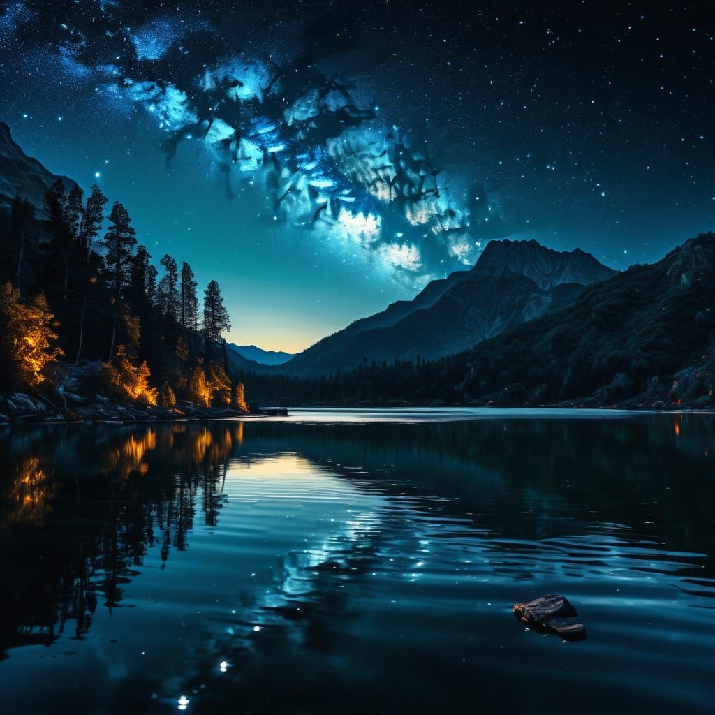 The rift - Ethereal Lake Scene at Dusk, in Cinematic Style