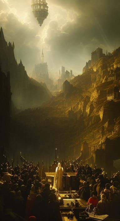 We gather to bask in the light of his word - AI Generated Artwork ...