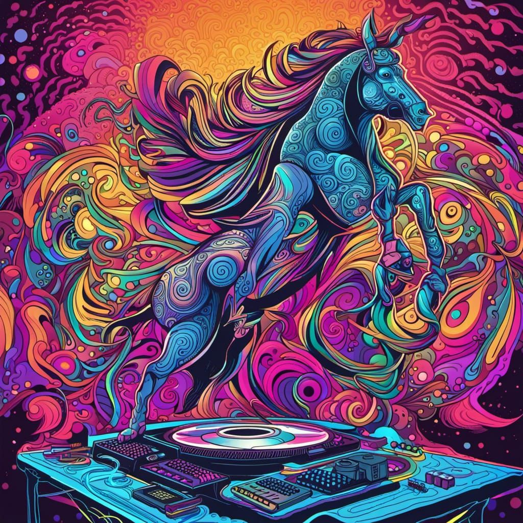Horse Rave - AI Generated Artwork - NightCafe Creator