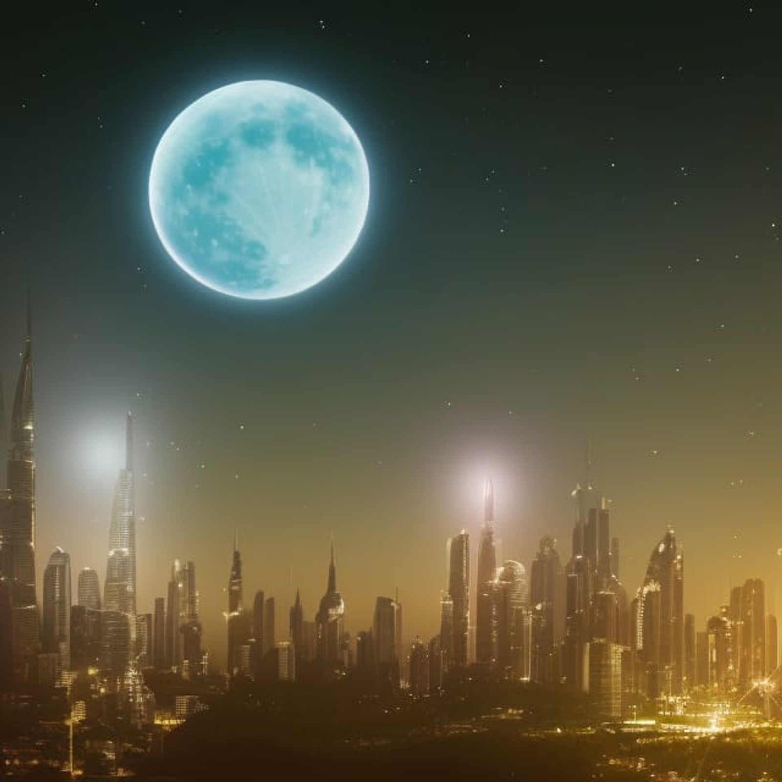 Starry Night With Two Moons