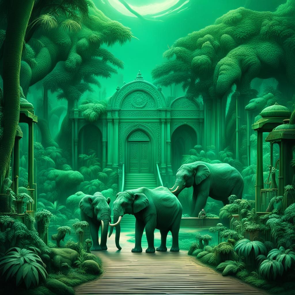 Green Elephants - AI Generated Artwork - NightCafe Creator