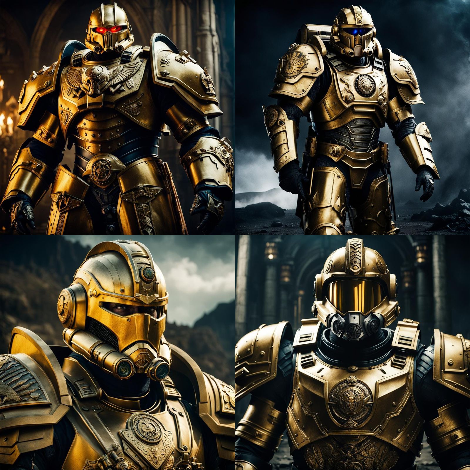 henry cavill as Constantin Valdor wearing golden power armor, warhammer ...