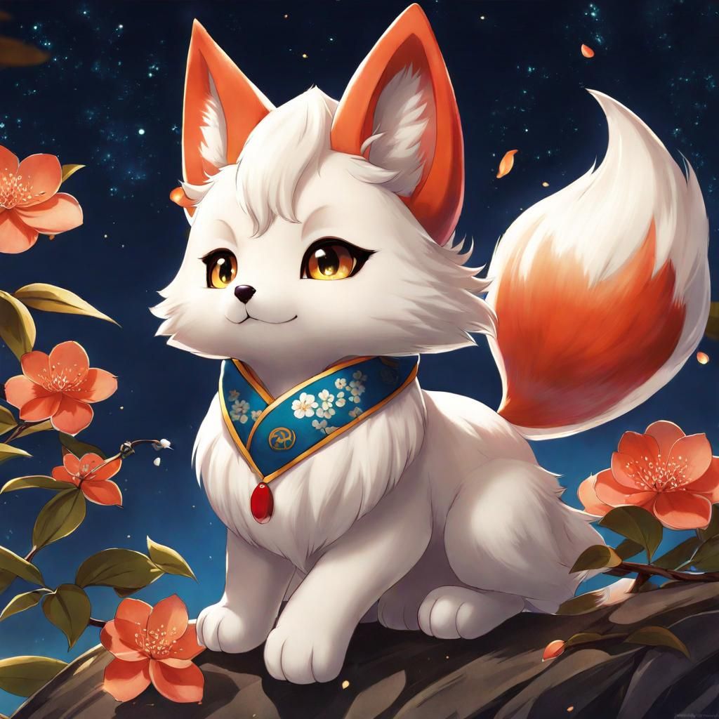 really cute and tiny kitsune beast - AI Generated Artwork - NightCafe Creator