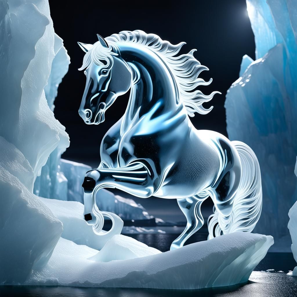 Ice Horse - AI Generated Artwork - NightCafe Creator