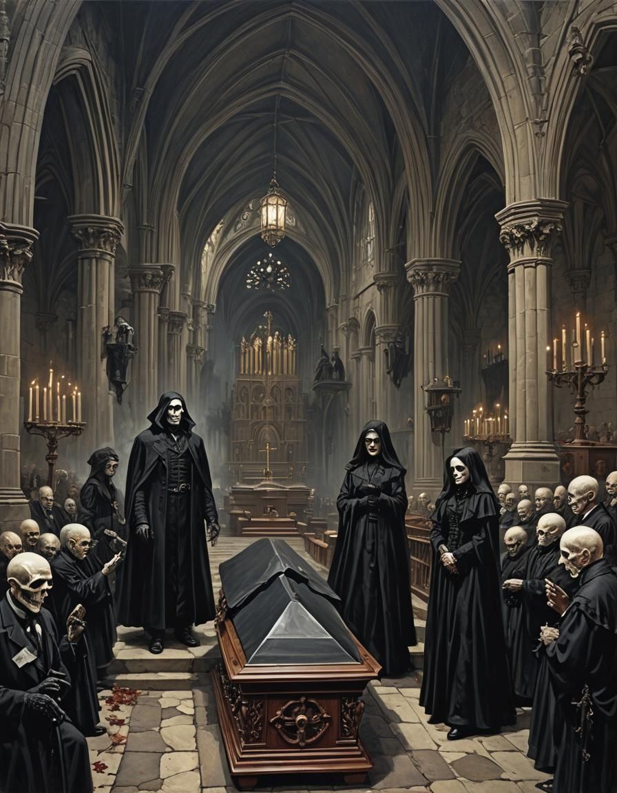 victorian funeral death vampire widow mourner coffin gothic church ...
