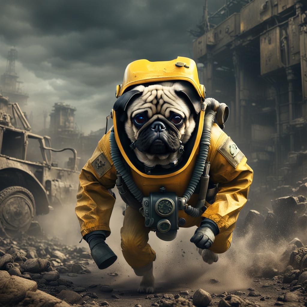 Biohazard containment pug - AI Generated Artwork - NightCafe Creator