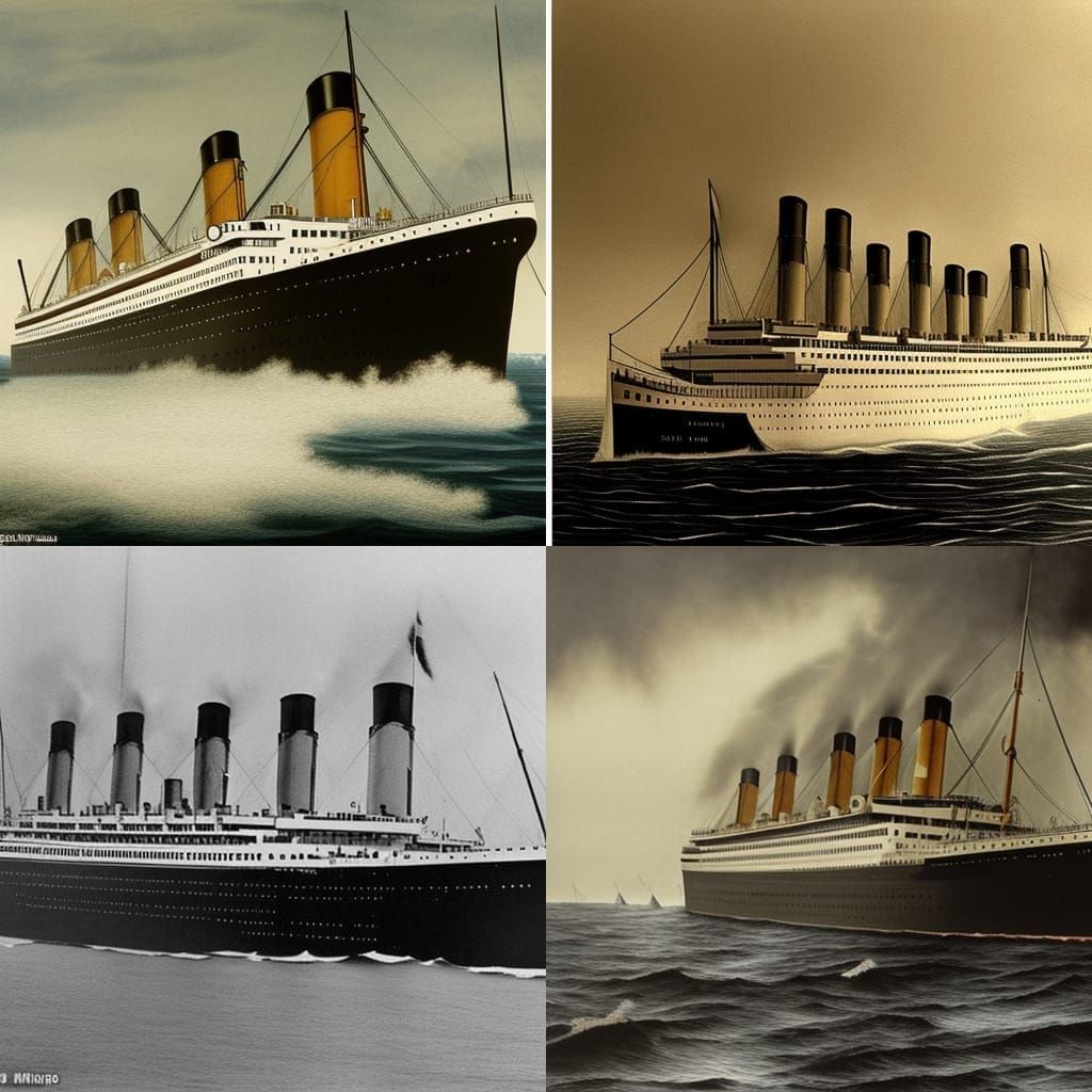The Titanic Rushing Through The Atlantic, 1914. - AI Generated Artwork ...