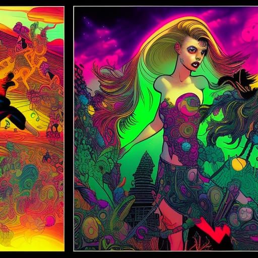 Color dream, LSD space, party, dance , girls - AI Generated Artwork ...