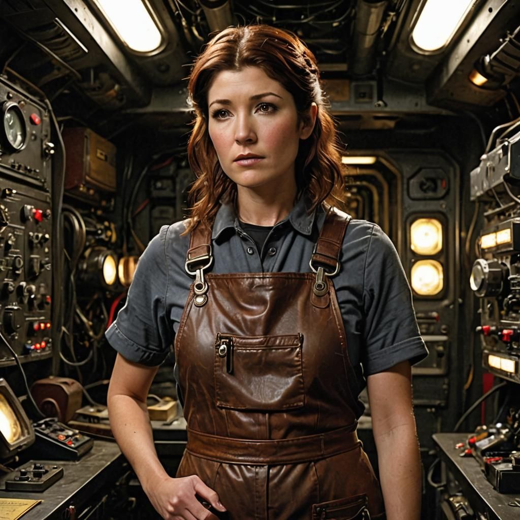 Kaylee Frye in the engine department of a small starship (1) - AI ...