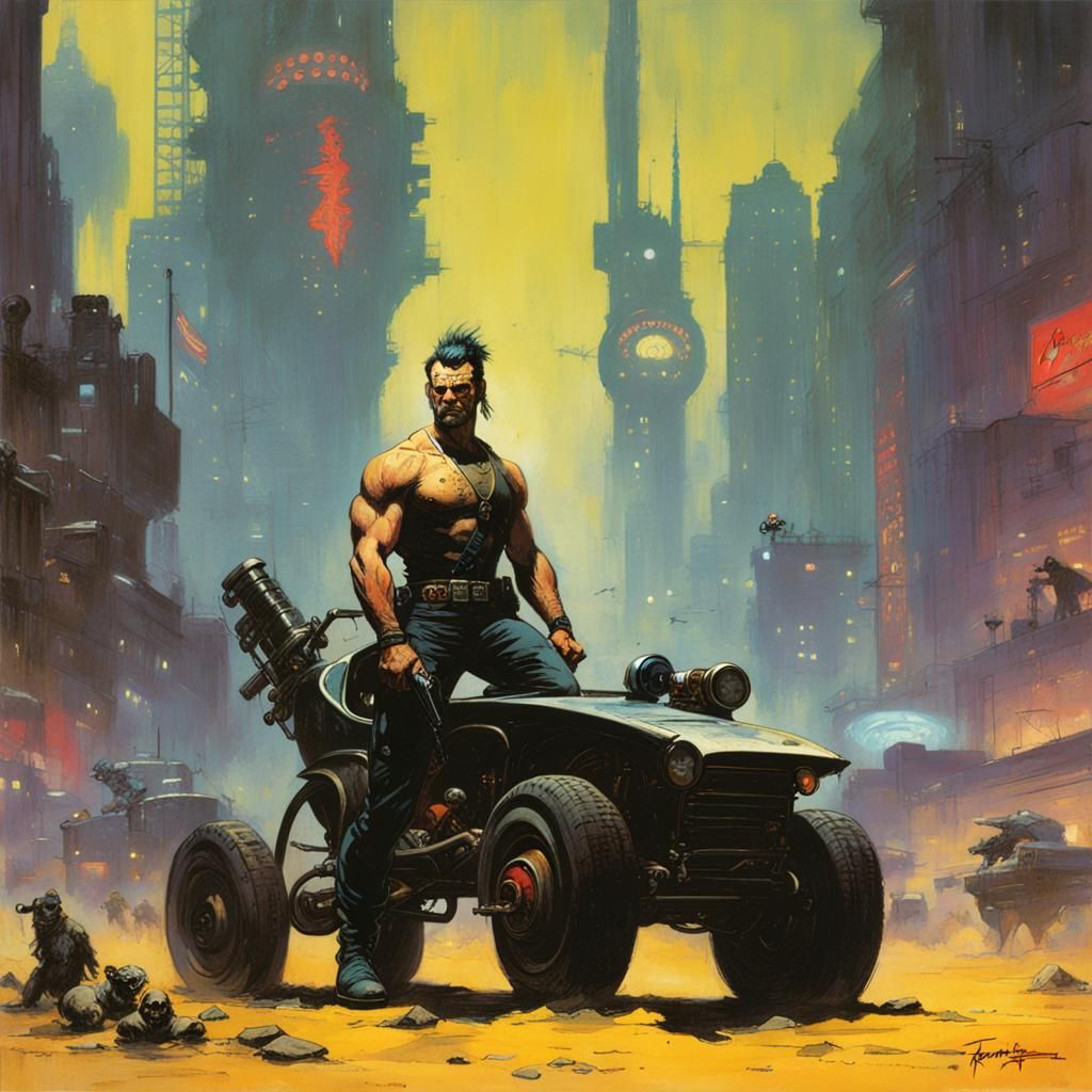 Frank Frazetta Cyberpunk 2077 - AI Generated Artwork - NightCafe Creator