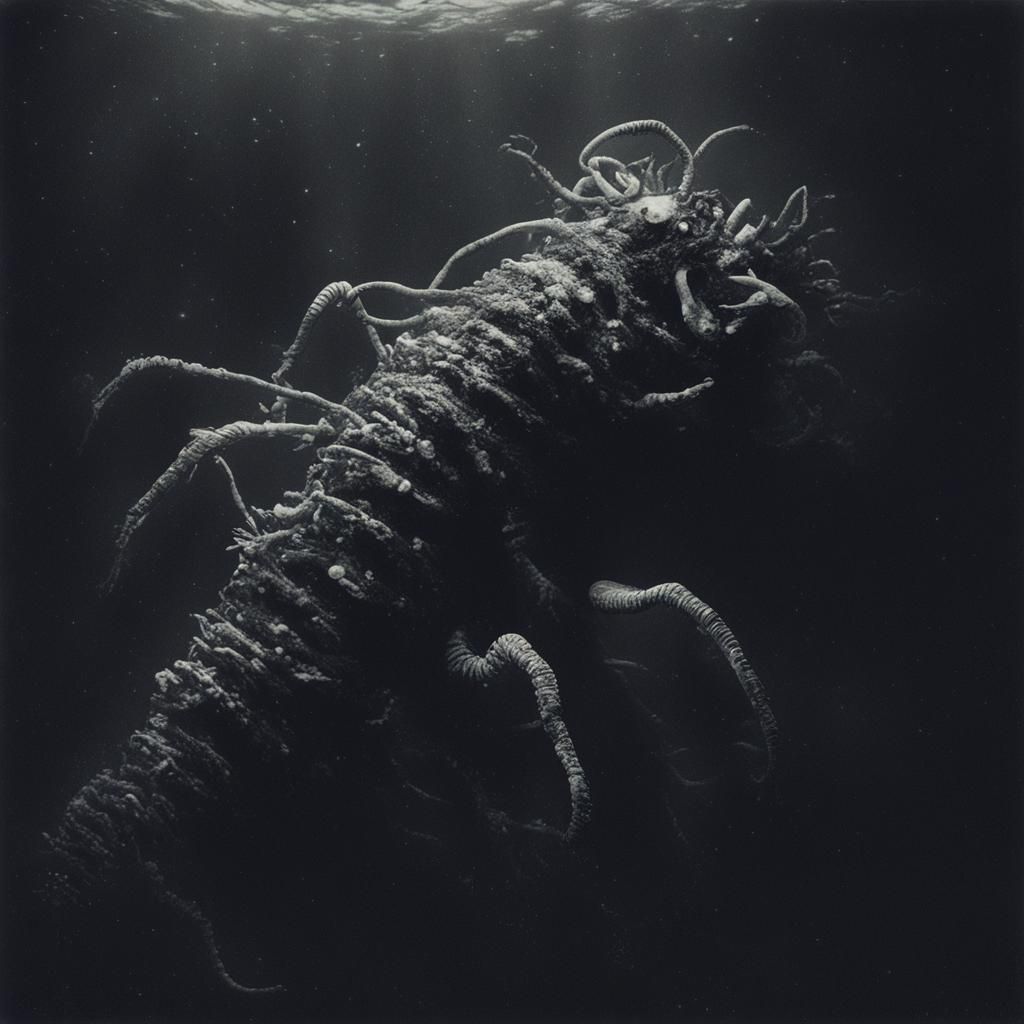 Polaroid of marinas trench deep sea scabs cosmic eldritch space monster ...