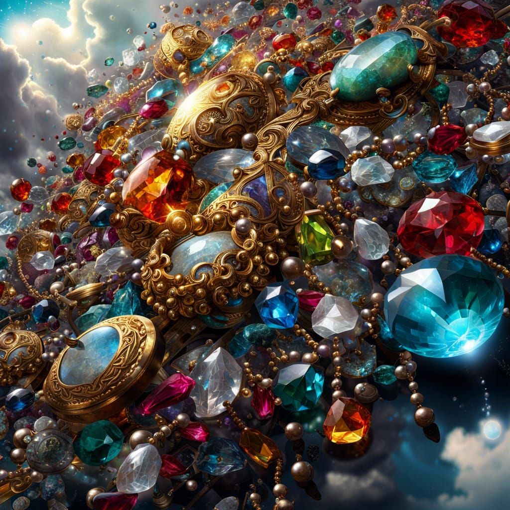 Jewels Are the New Rain - AI Generated Artwork - NightCafe Creator