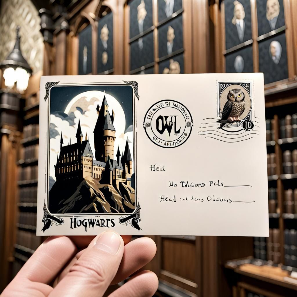 Hogwarts postcard owl post - AI Generated Artwork - NightCafe Creator