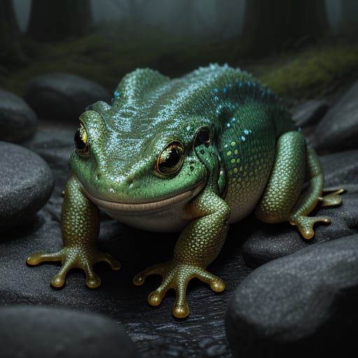 Tadbulance - Hyper-Realistic Amphibian in Action, Macro Pho...