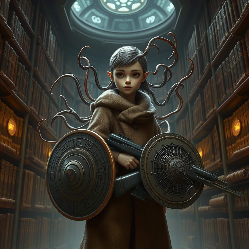 Mysterious Star Trek Library with Ancient Tomes an... - AI Art