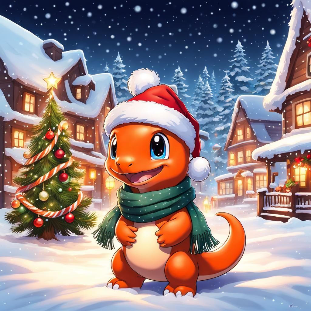 Christmas Charmander - AI Generated Artwork - NightCafe Creator