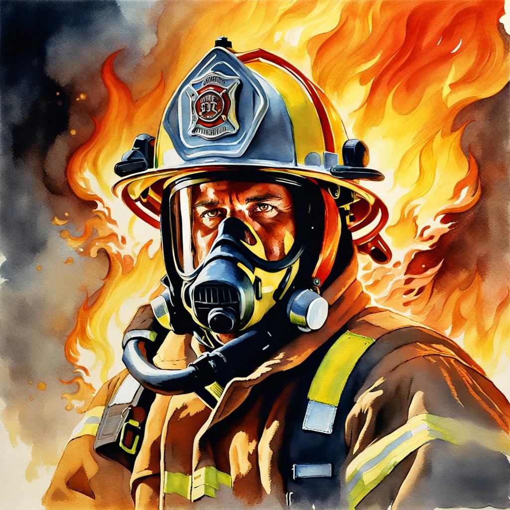 Portrait of a fireman. - AI Generated Artwork - NightCafe Creator