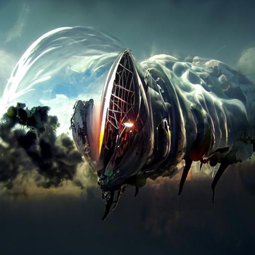 Sci-fi alien mothership crashing towards earth Nicolas Bouvier Vincent ...