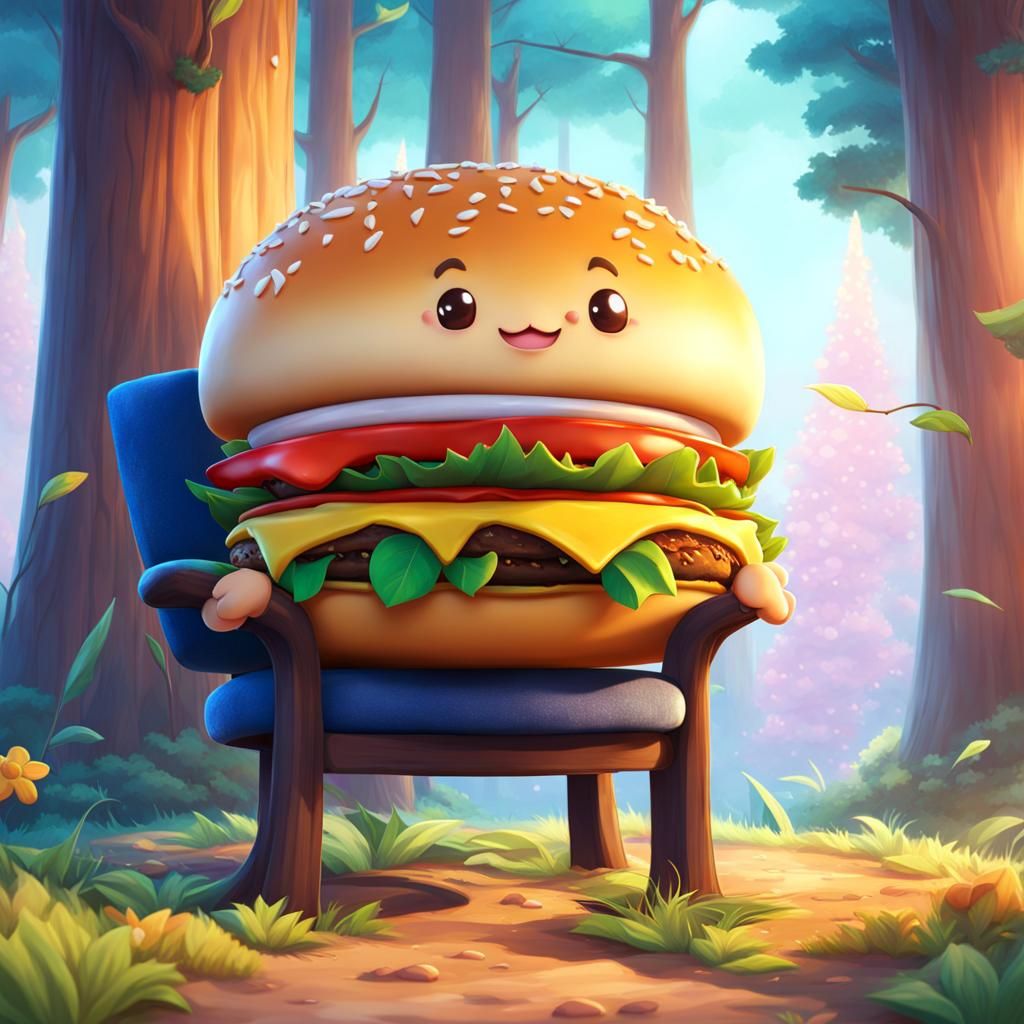Chibi Cheeseburger - AI Generated Artwork - NightCafe Creator