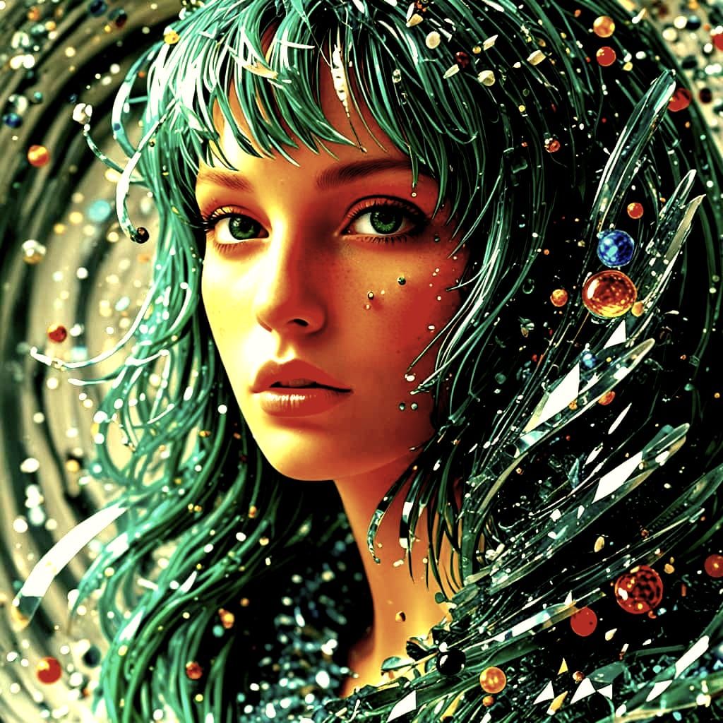 Cosmic Shards of Splintered Reality in Murano Glas... - AI Art