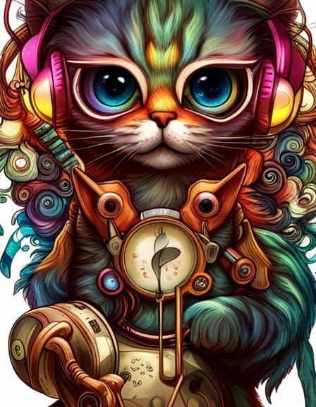 DJ Kitty Boo Boo - AI Generated Artwork - NightCafe Creator