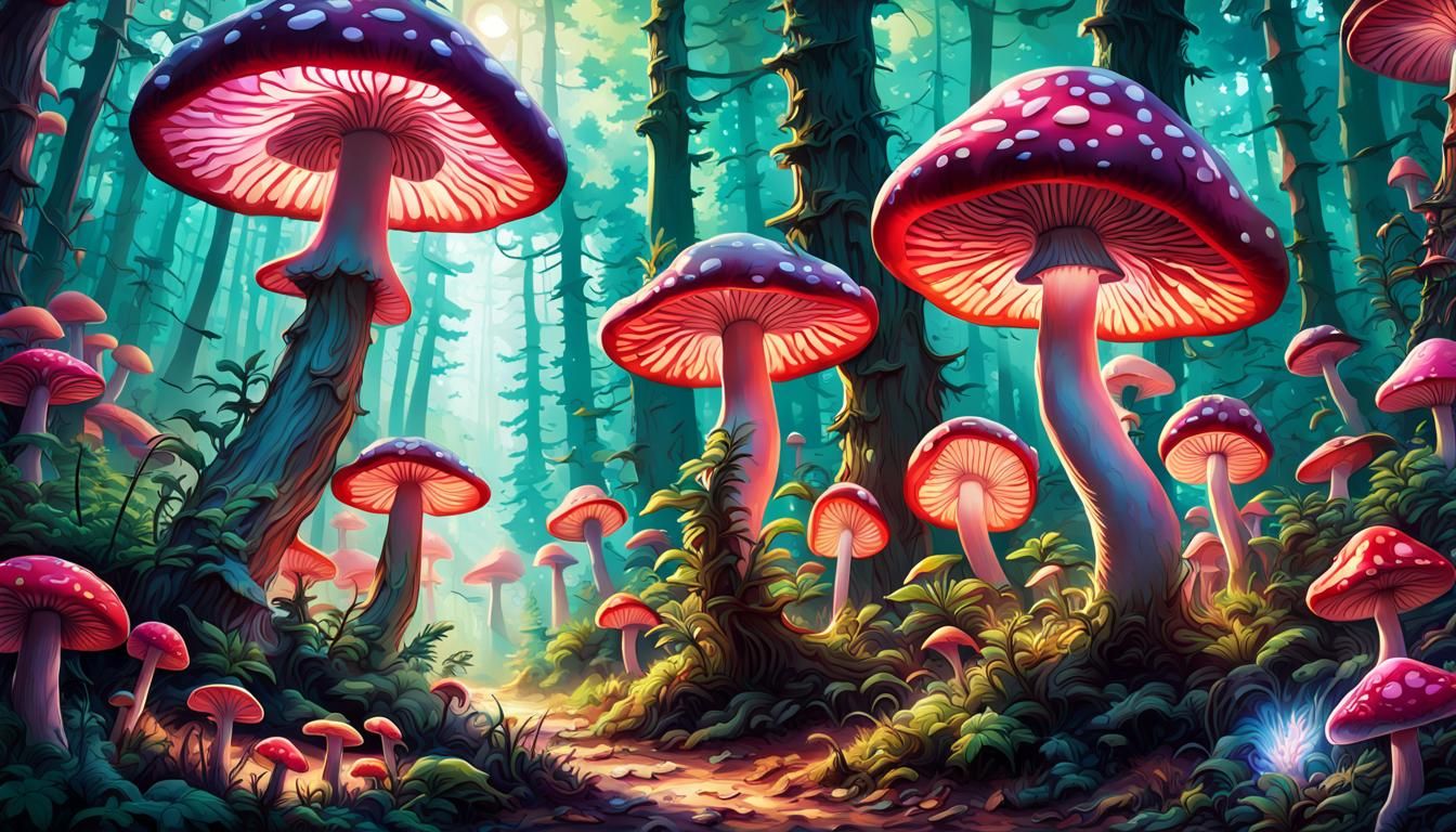 Enchanted Mushroom Forest - AI Generated Artwork - NightCafe Creator