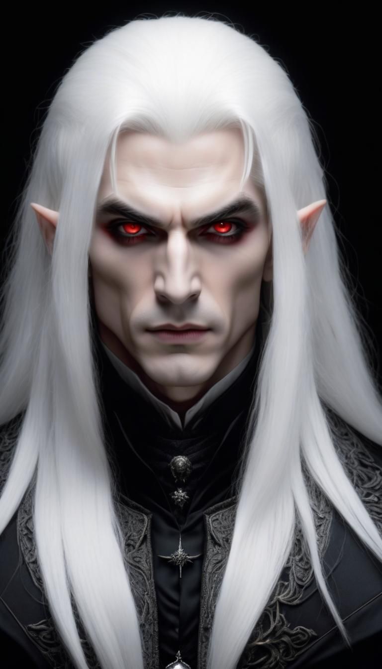 Vampire elf with red eyes - AI Generated Artwork - NightCafe Creator
