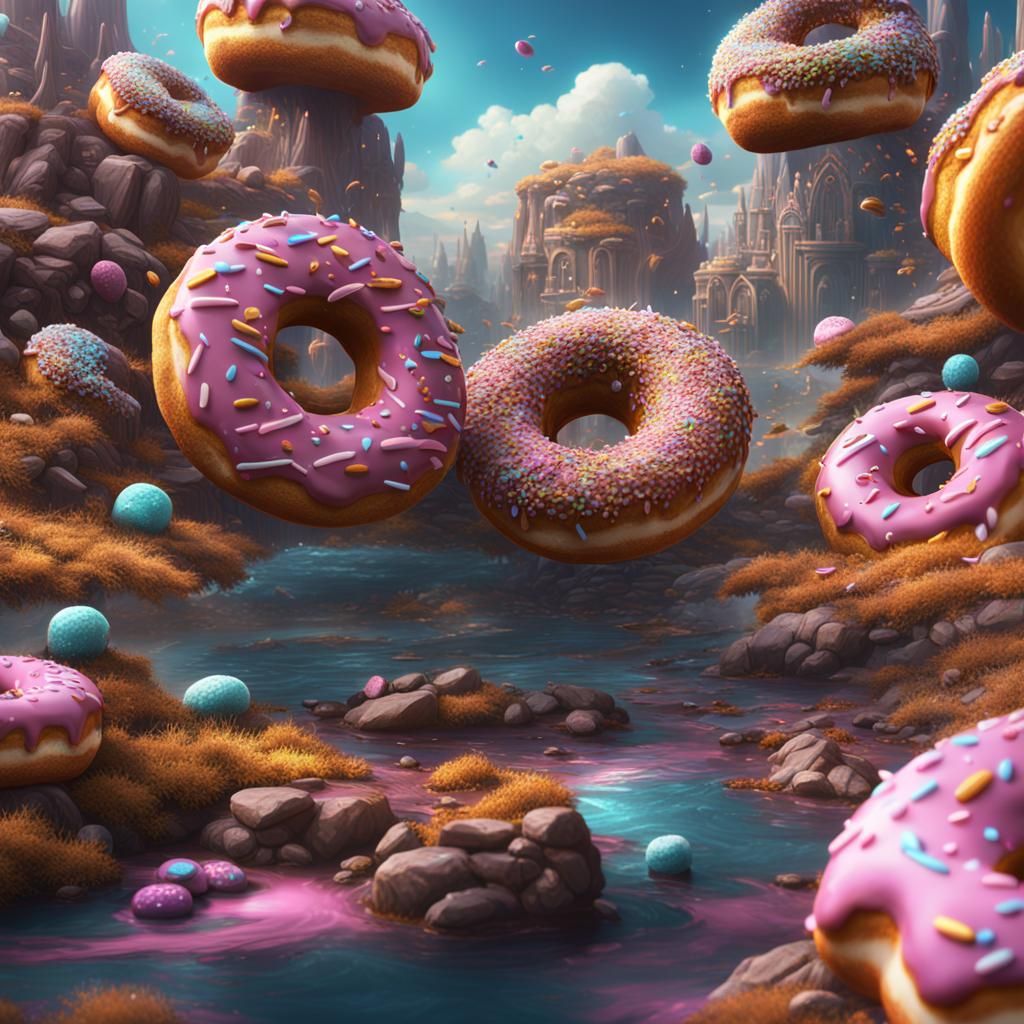 land of donuts - AI Generated Artwork - NightCafe Creator