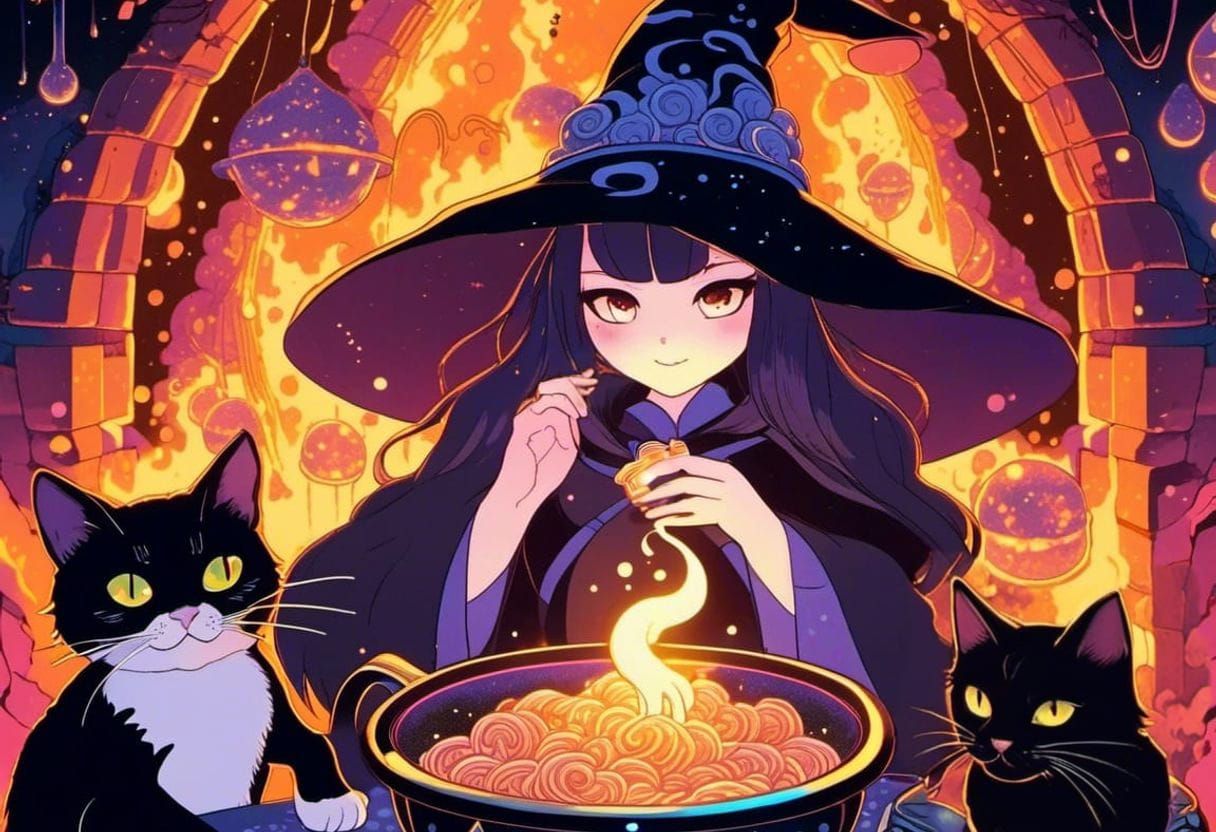 Nightly ramen noodles - AI Generated Artwork - NightCafe Creator