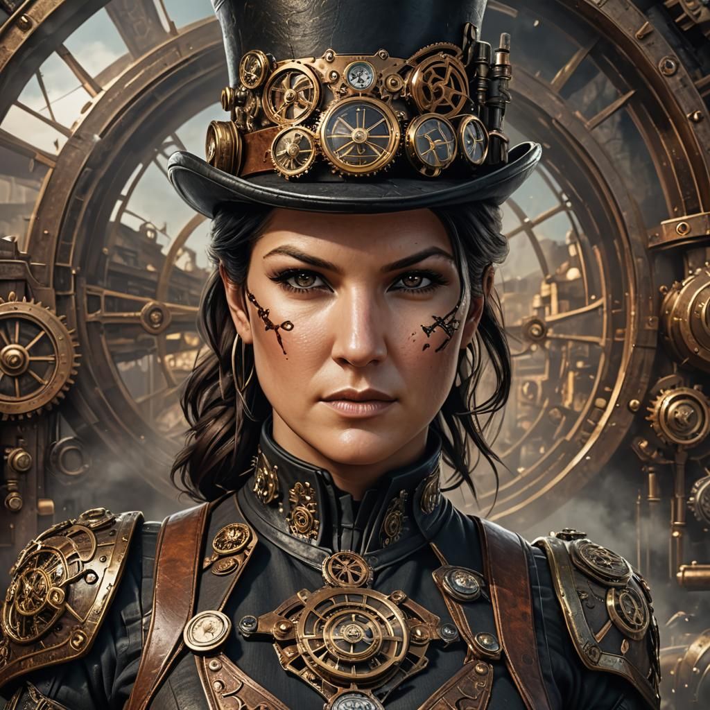Gina Carano in steampunk 2 - AI Generated Artwork - NightCafe Creator