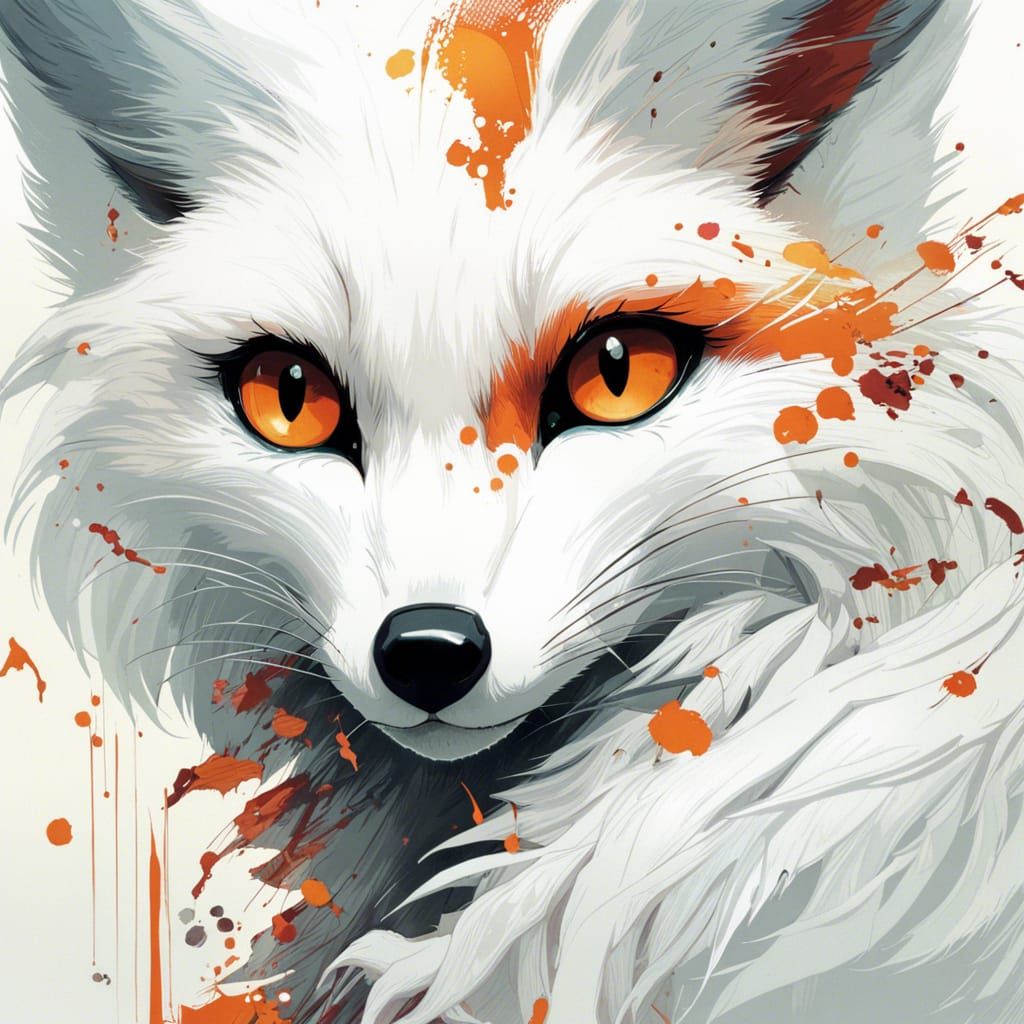 white kitsune - AI Generated Artwork - NightCafe Creator