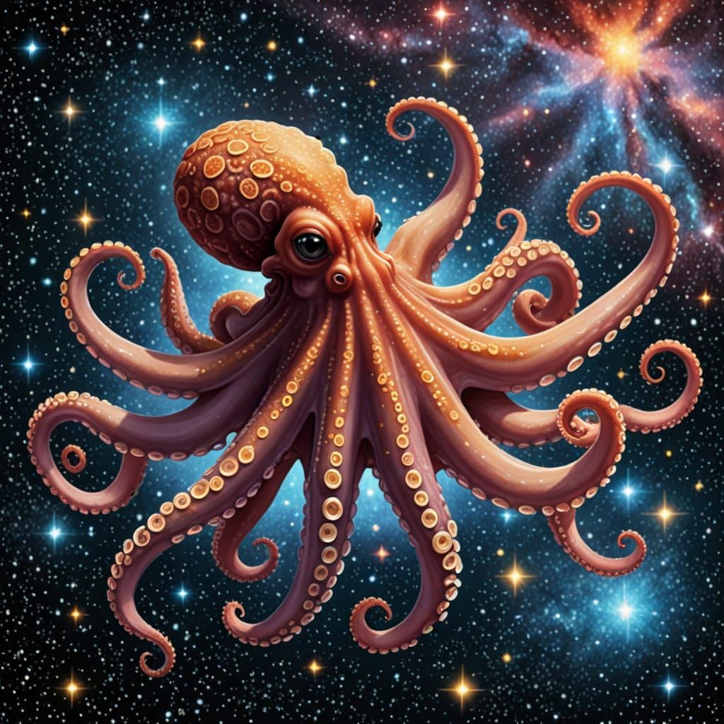 Octopus Quadratic Stardust - Cosmic Octopus Amidst Vibrant ...