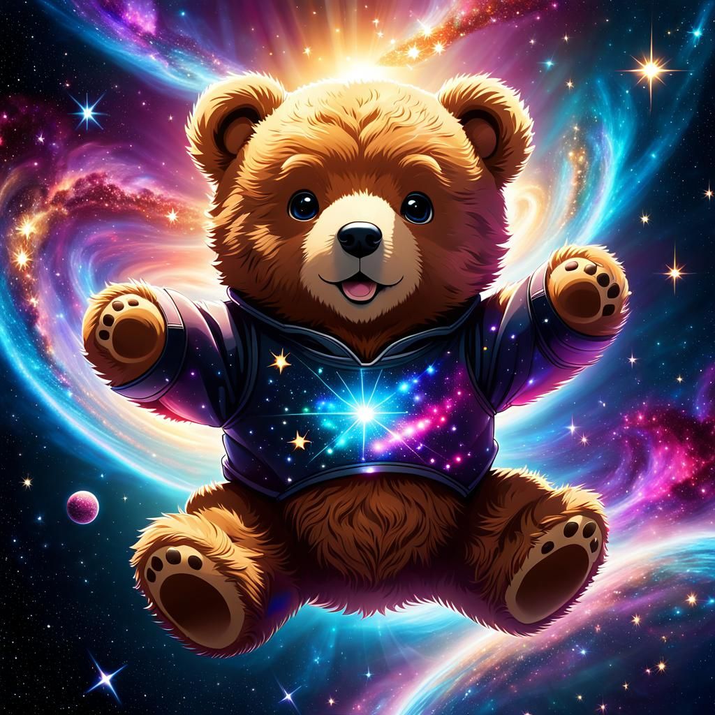 Cosmic teddy in space - AI Generated Artwork - NightCafe Creator