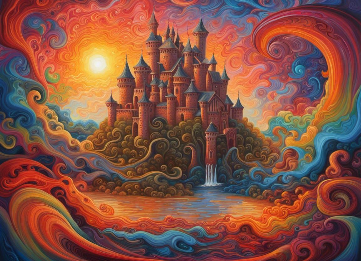 Psychedelic Castle - AI Generated Artwork - NightCafe Creator